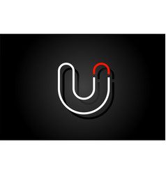 Alphabet letter u black and white logo design Vector Image