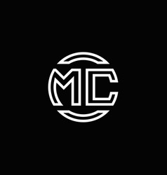 Mc logo monogram with slash style design template Vector Image