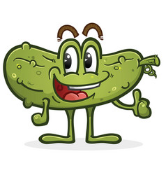 Pickle cartoon character giving a thumbs up Vector Image