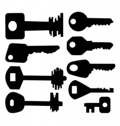 Keys silhouettes Royalty Free Vector Image - VectorStock
