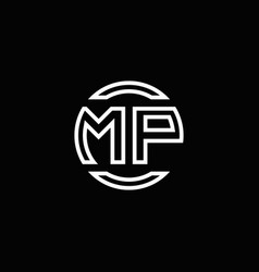 Mp logo monogram isolated on circle element Vector Image