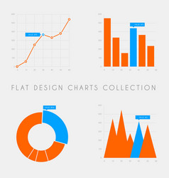 Set flat design infographic charts and graphs 2 Vector Image