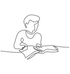 Smiling man reading a book Royalty Free Vector Image