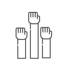 Support hands icon linear isolated Royalty Free Vector Image
