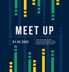 Bubble cool colorful background meet up card Vector Image