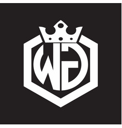 Wg logo monogram with emblem shield style design Vector Image