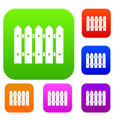 Cartoon colorful wooden fence Royalty Free Vector Image