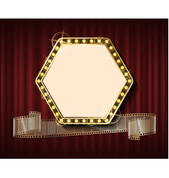 Theater sign billboard frame design Royalty Free Vector