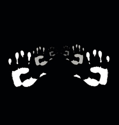 Hand print with stop sign Royalty Free Vector Image