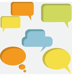 Paper cut speech bubbles set Royalty Free Vector Image