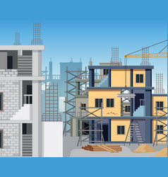 Building construction scene Royalty Free Vector Image