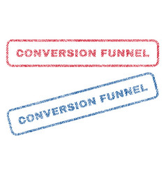 Conversion funnel textile stamps Royalty Free Vector Image