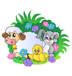 Country landscape with farm animals Royalty Free Vector