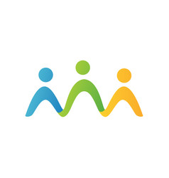 People star family team work together logo icon Vector Image