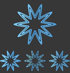 Blue line star logo design set Royalty Free Vector Image