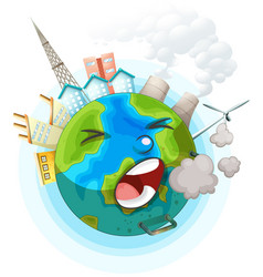 A polluted earth icon Royalty Free Vector Image