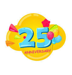 25 years anniversary card Royalty Free Vector Image
