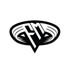 Fm logo letter monogram with triangle slice Vector Image