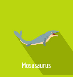 Mosasaurus icon flat style Royalty Free Vector Image