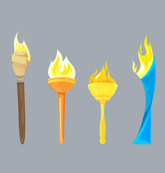 Torch symbol set Royalty Free Vector Image - VectorStock