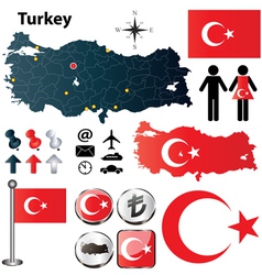 Republic of turkey - map Royalty Free Vector Image