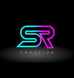 Af neon purple blue letters logo design Royalty Free Vector