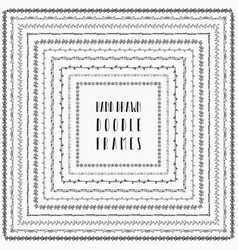 Black hand drawn doodle borders and frames Vector Image