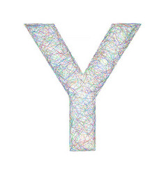 Colorful sketch font design - letter Y Royalty Free Vector