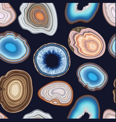 Seamless pattern with geode and agate cuts Vector Image