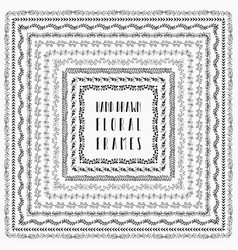 Black Hand Drawn Doodle Borders and Frames Vector Image