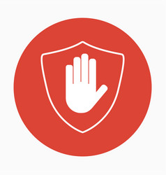 Red stop signs hand rectangle word stop and Vector Image