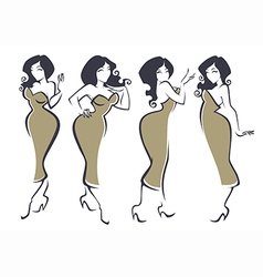 Beauty plus size pinup girl with gigantic tasty Vector Image