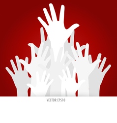 Raised hands Royalty Free Vector Image - VectorStock