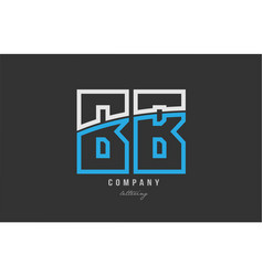 Grey blue alphabet letter bb b b logo 3d design Vector Image
