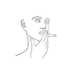 Continuous line drawing beauty woman face Vector Image