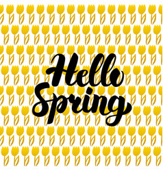 Spring lettering and flowers Royalty Free Vector Image