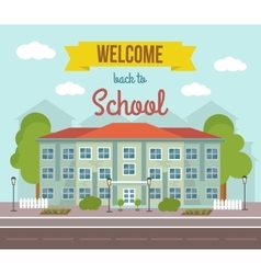 School building for banner or poster Royalty Free Vector