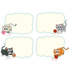 Color graphic portrait three cute kittens Vector Image