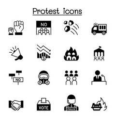 Protest chaos icon set graphic design Royalty Free Vector