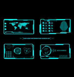 Hud futuristic user screen basic elements set Vector Image