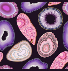 Seamless pattern with geode and agate cuts Vector Image