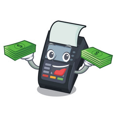 With money bag edc machine in cartoon shape Vector Image