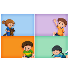 Background template design with happy boy smiling Vector Image