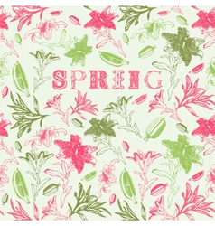 Retro spring love flowers background Royalty Free Vector