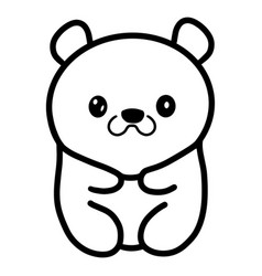 Cute bear animal wildlife cartoon line style Vector Image