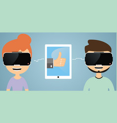 Virtual reality communication Royalty Free Vector Image