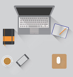 Workspace with objects lying on a Royalty Free Vector Image