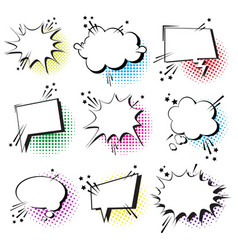 Set of blank template in pop art style comic text Vector Image