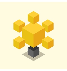 Isometric cubic light bulb Royalty Free Vector Image