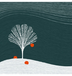 Winter apple tree Royalty Free Vector Image - VectorStock